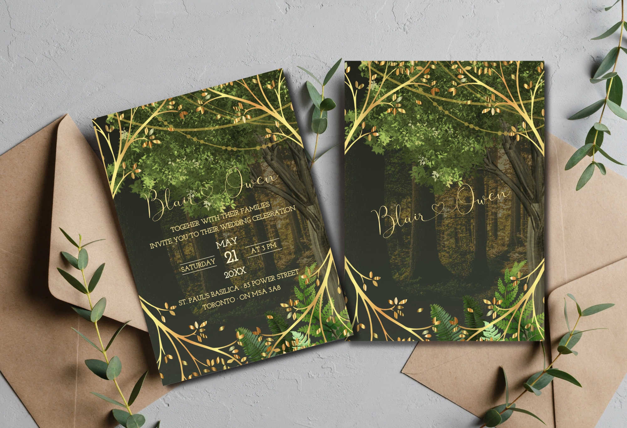 Enchanted Forest Editable Wedding Invite Template | Custom Fairytale ...