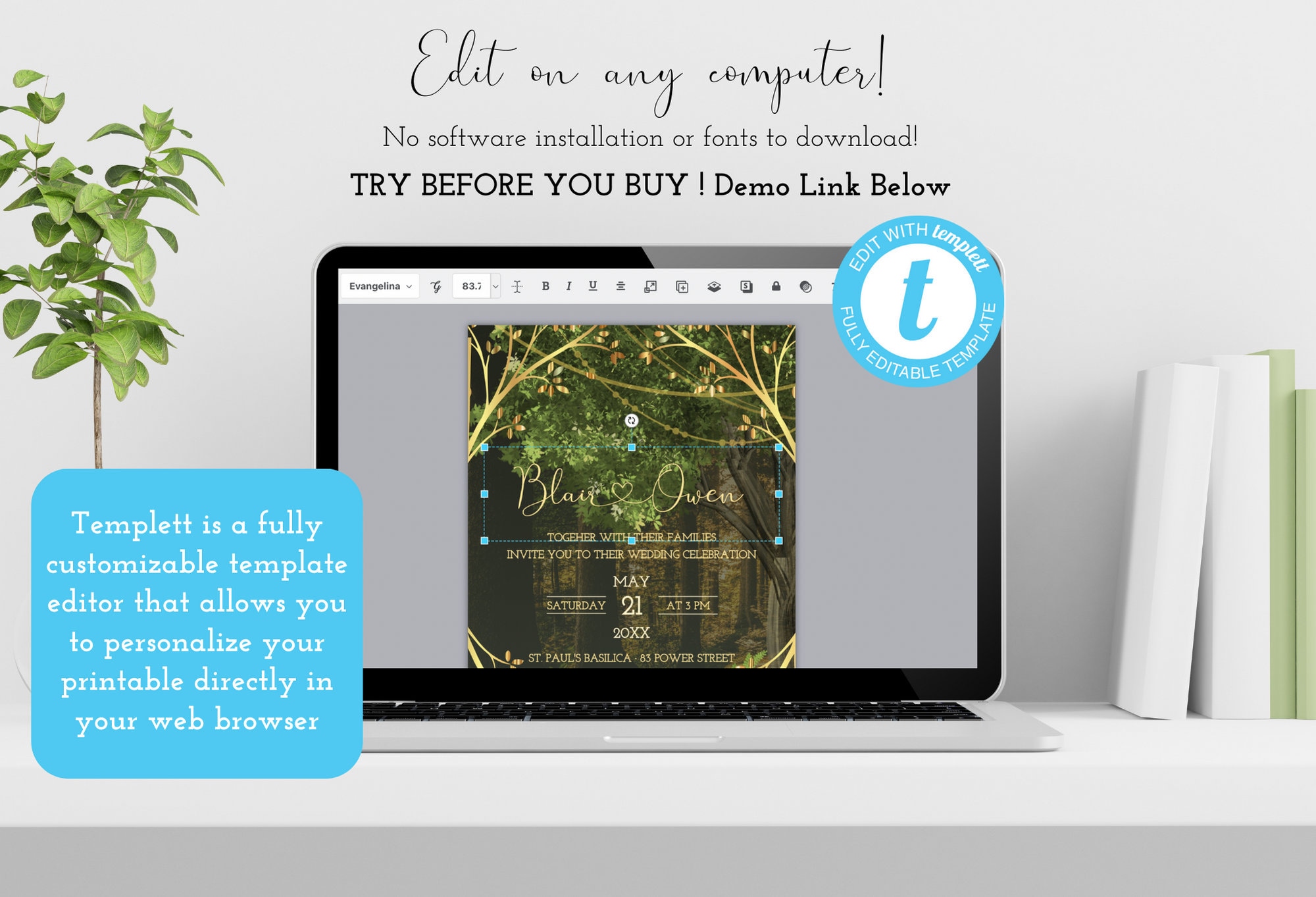 Enchanted Forest Editable Wedding Invite Template | Custom Fairytale ...