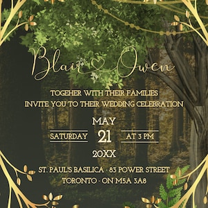 Enchanted Forest Editable Wedding Invite Template | Custom Fairytale ...