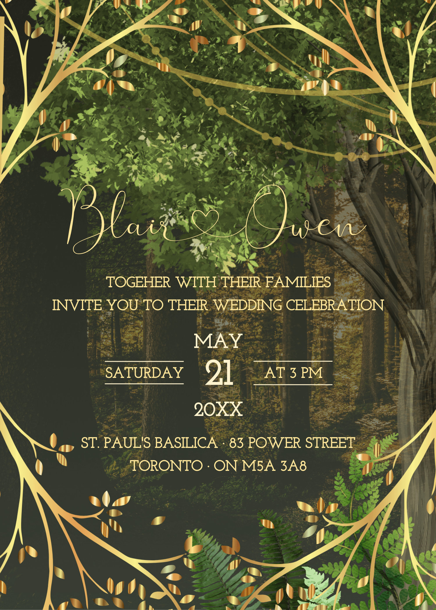 Enchanted Forest Editable Wedding Invite Template | Custom Fairytale ...