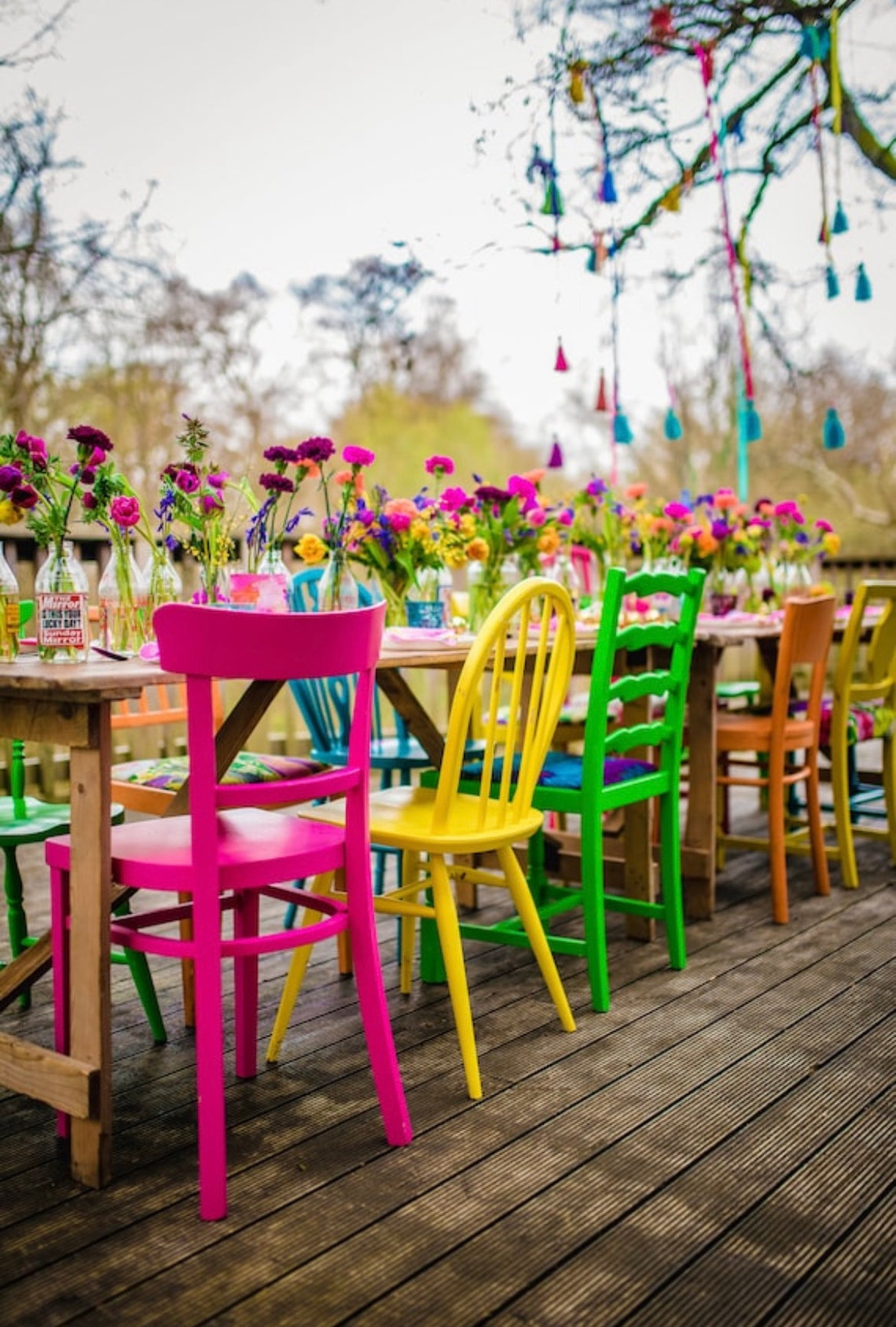 Hand Painted Mismatched Chairs - Etsy