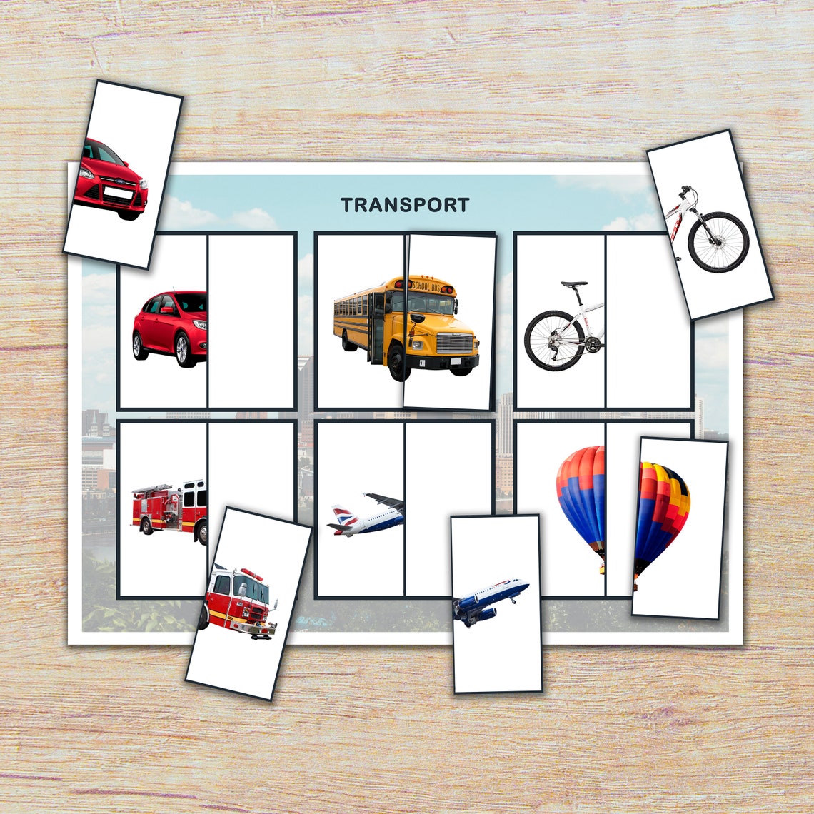 Matching Halves Puzzle, Find the Other Half, Velcro Activity - Etsy