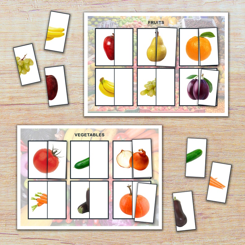 Matching Halves Puzzle, Find the Other Half, Velcro Activity - Etsy