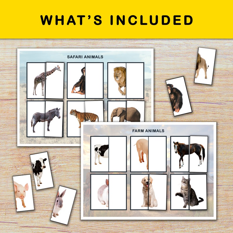 Matching Halves Puzzle, Find the Other Half, Velcro Activity - Etsy