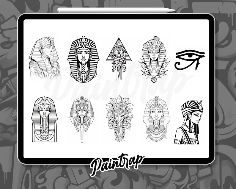 Egyptian Stamp Brushes for Procreate - 50 Ancient Egyptian Style Stamp ...