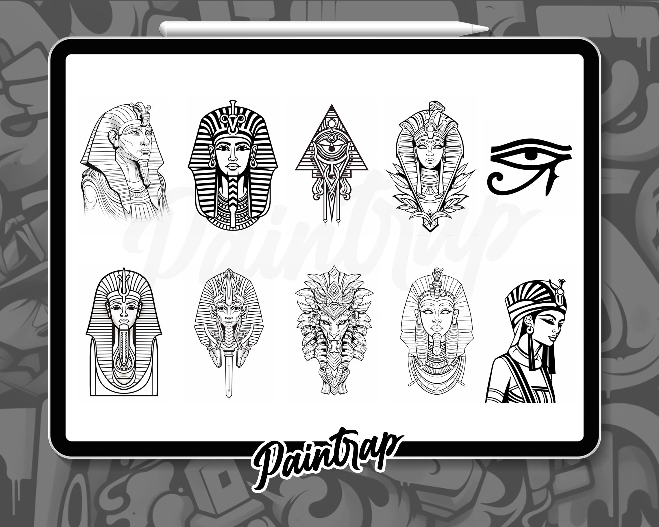 Egyptian Stamp Brushes for Procreate - 50 Ancient Egyptian Style Stamp Brushes Pack - Instant ...