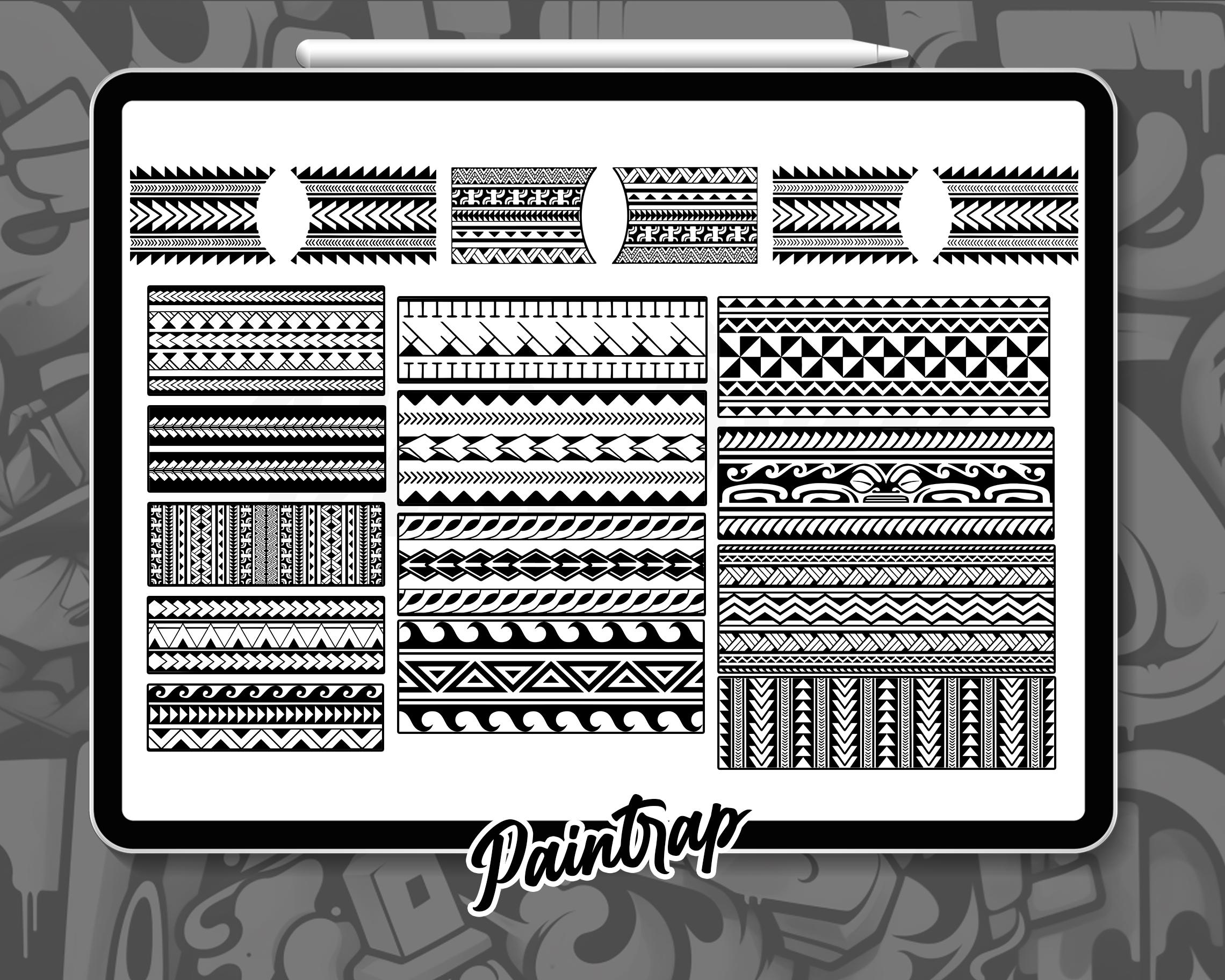 Polynesian Maori Patterns Tattoo Stencils Stamp Brushes for Procreate ...