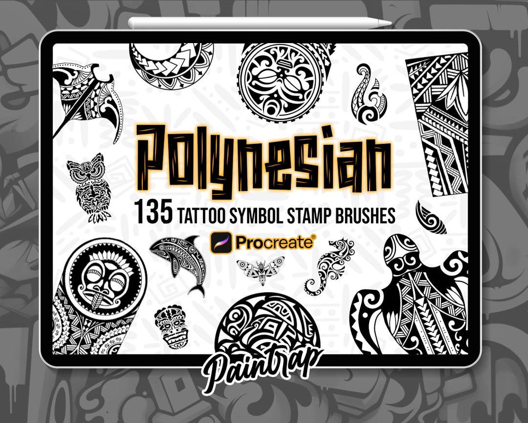 Polynesian Maori Symbol Tattoo Stencil Stamp Brushes for Procreate ...