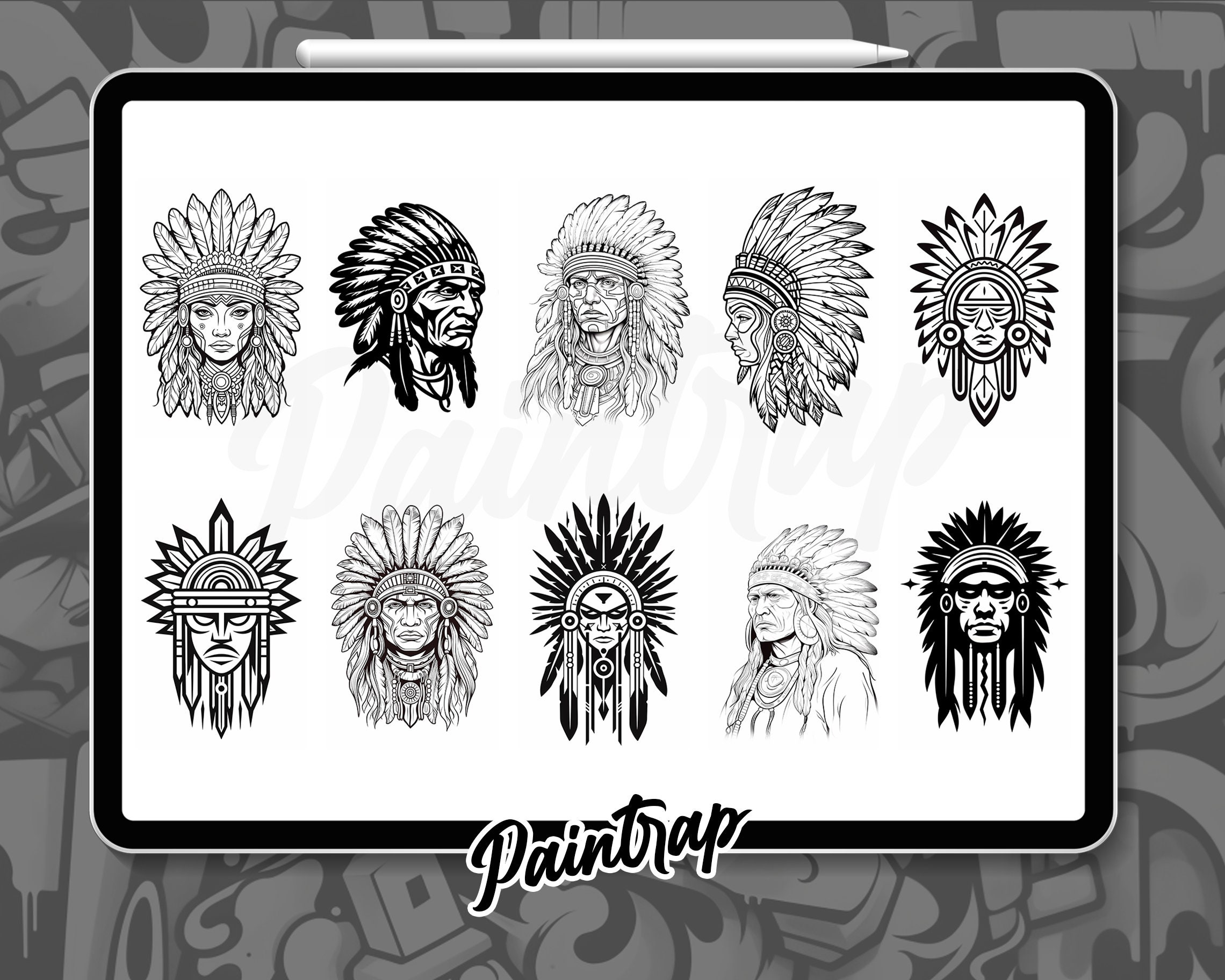 Native American Stamp Brushes for Procreate - 50 Native American Indian ...