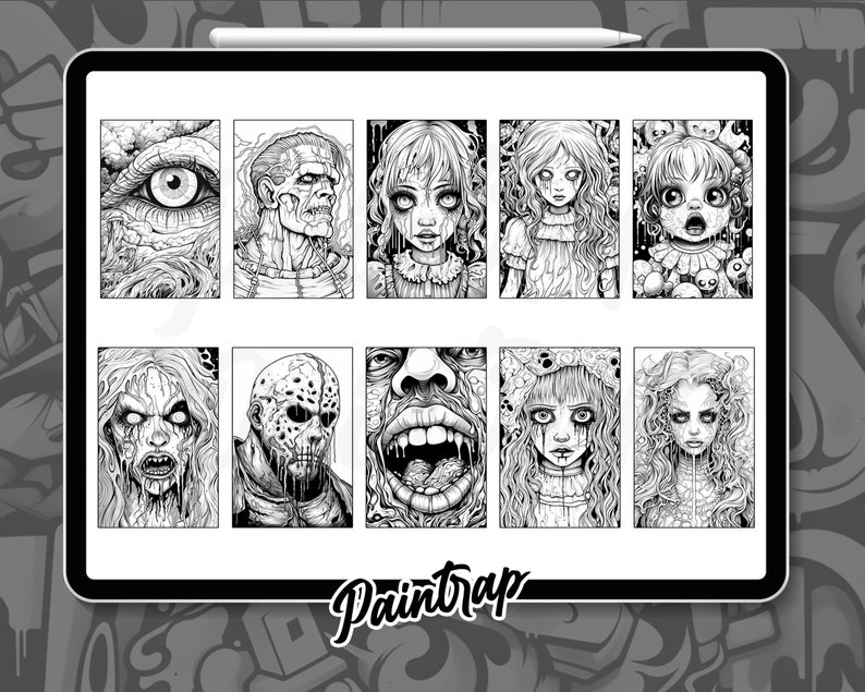 Horror Stamp Brushes for Procreate - 60 Horror Vibes Stamp Brushes Pack ...