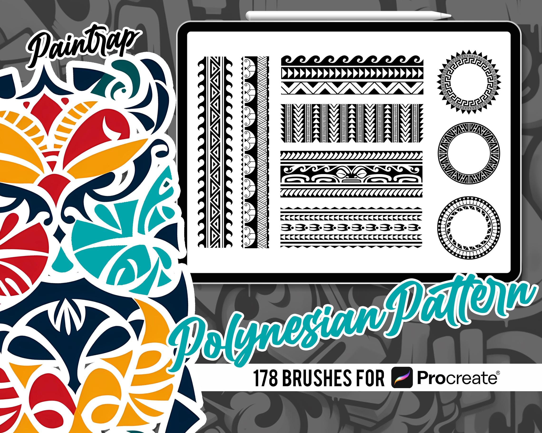 Polynesian Maori Patterns Tattoo Stencils Stamp Brushes for Procreate ...