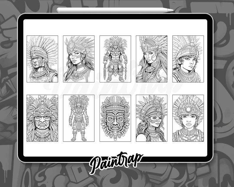 Aztec Stamp Brushes for Procreate - 50 Aztec Style History Pattern ...