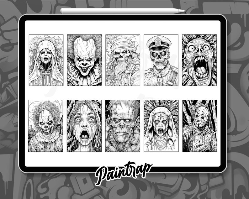 Horror Stamp Brushes for Procreate - 60 Horror Vibes Stamp Brushes Pack ...