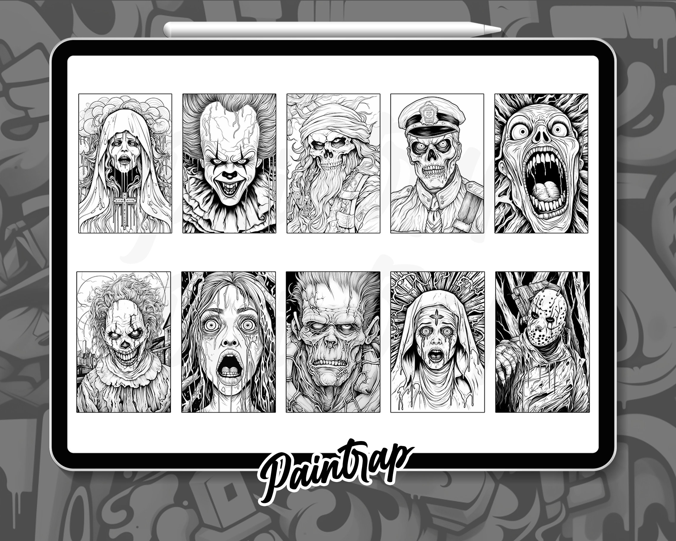 Horror Stamp Brushes for Procreate - 60 Horror Vibes Stamp Brushes Pack ...