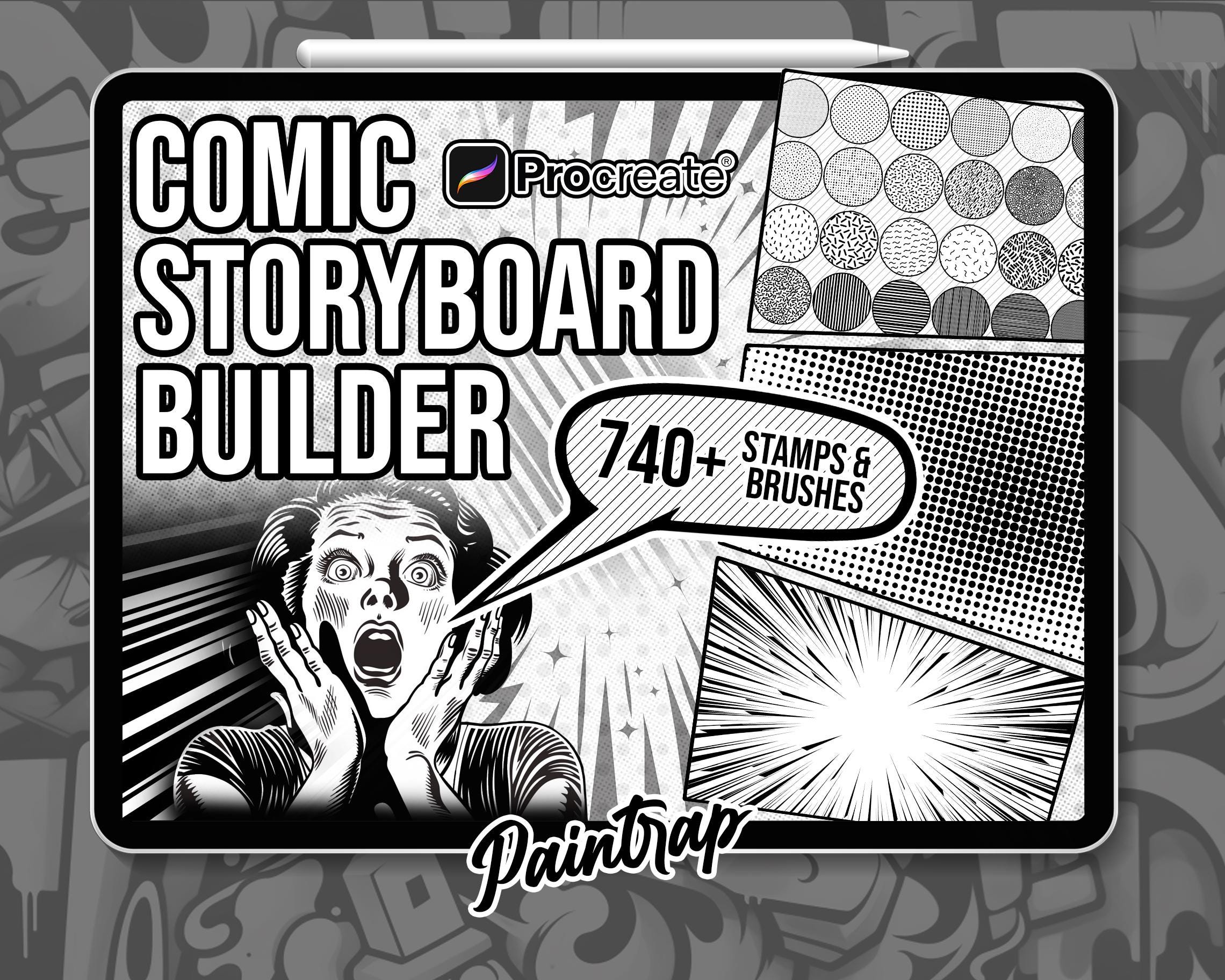 Procreate Comic Storyboard Builder - 740+ Procreate Pop Art Comic Book ...