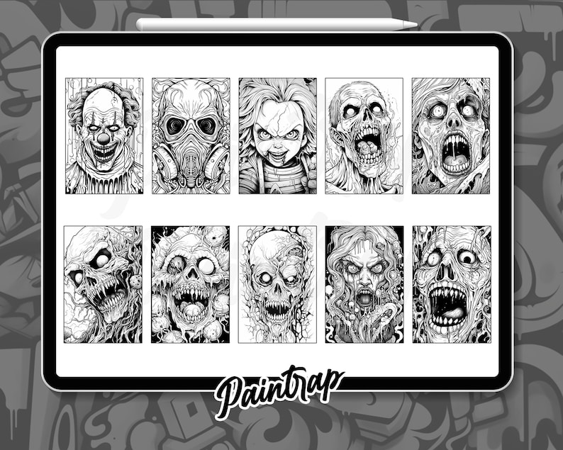 Horror Stamp Brushes for Procreate - 60 Horror Vibes Stamp Brushes Pack ...