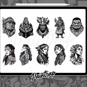 Polynesian People Stamp Brushes for Procreate - 60 Polynesian Samoa ...