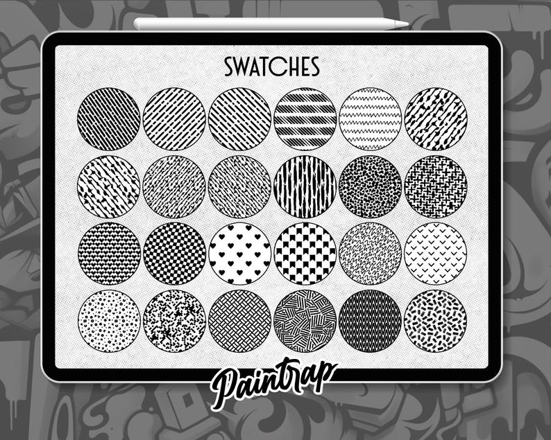 Halftone Texture Brushes for Procreate - 199 Halftone Screentone Seamless Texture Brushes ...