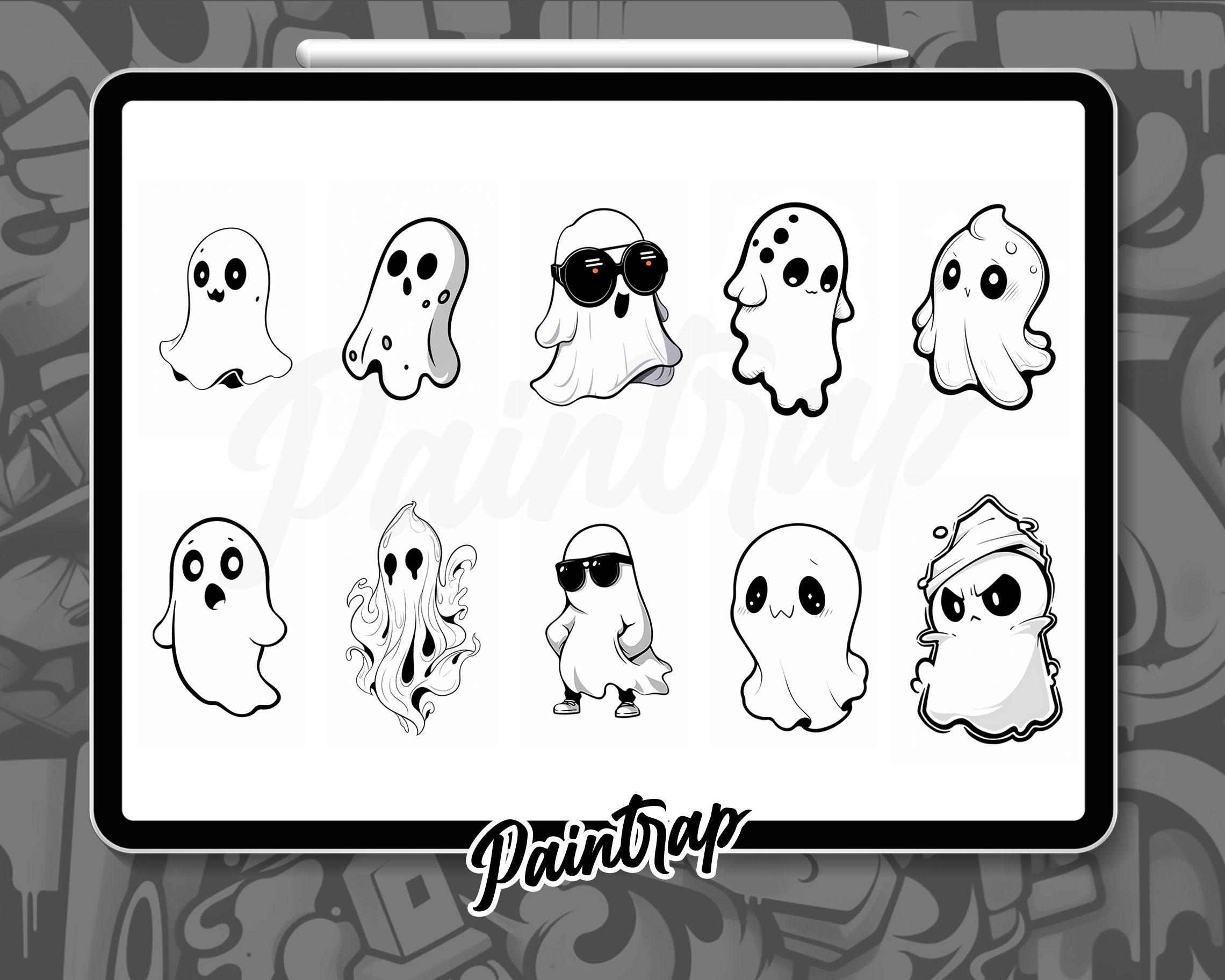 Ghost Stamp Brushes for Procreate 69 Ghost Vibes Stamp Brushes Pack ...