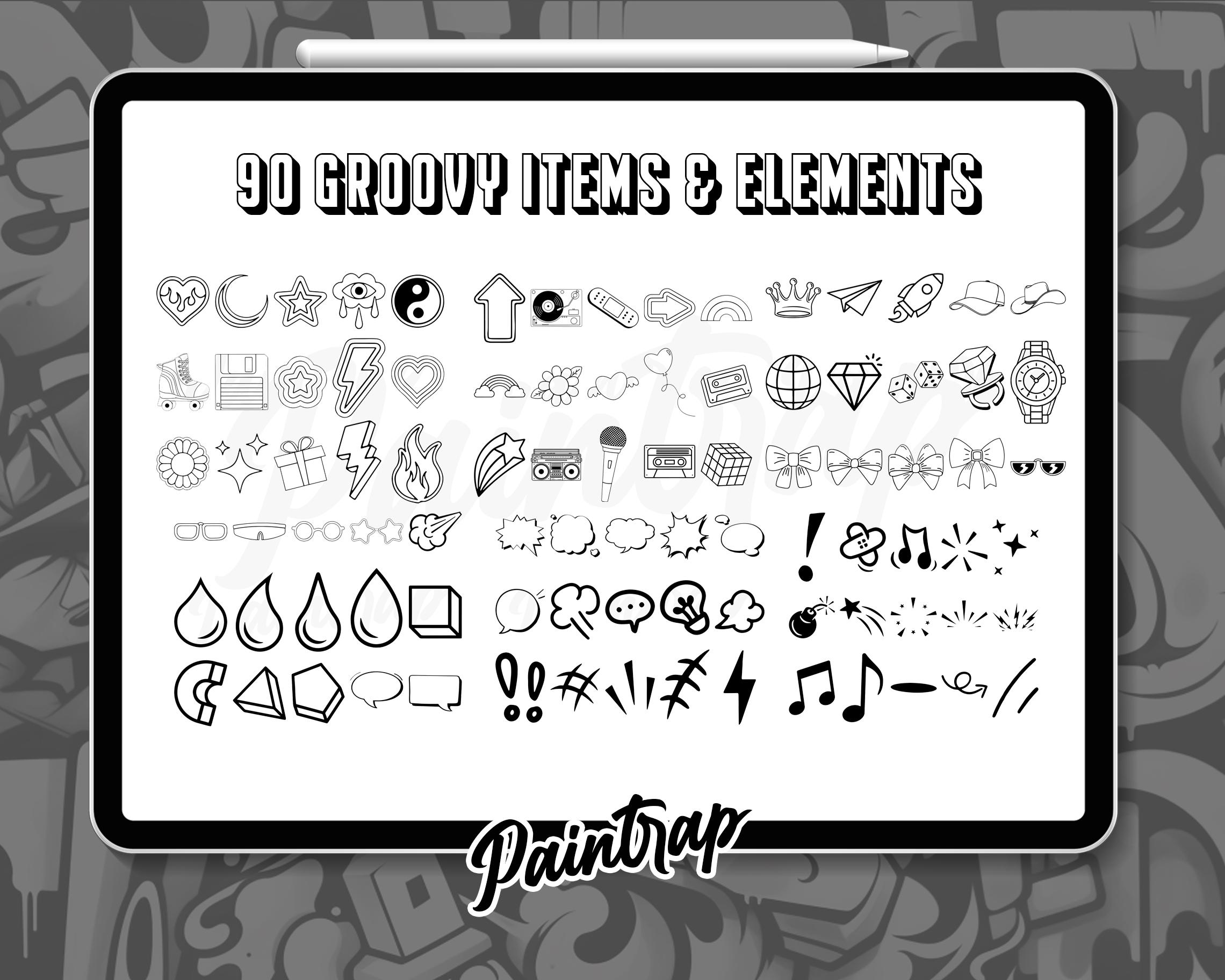 Retro Cartoon Character Creator Builder for Procreate Stamp Brush Set ...