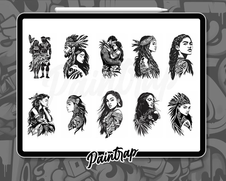 Polynesian People Stamp Brushes for Procreate - 60 Polynesian Samoa ...