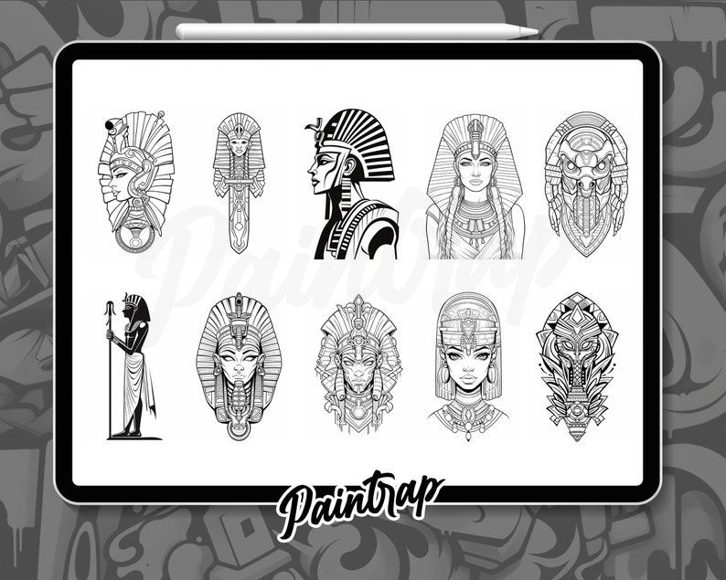 Egyptian Stamp Brushes for Procreate - 50 Ancient Egyptian Style Stamp ...