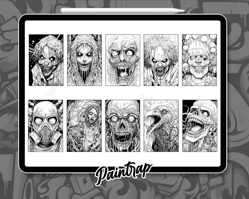 Horror Stamp Brushes for Procreate - 60 Horror Vibes Stamp Brushes Pack ...
