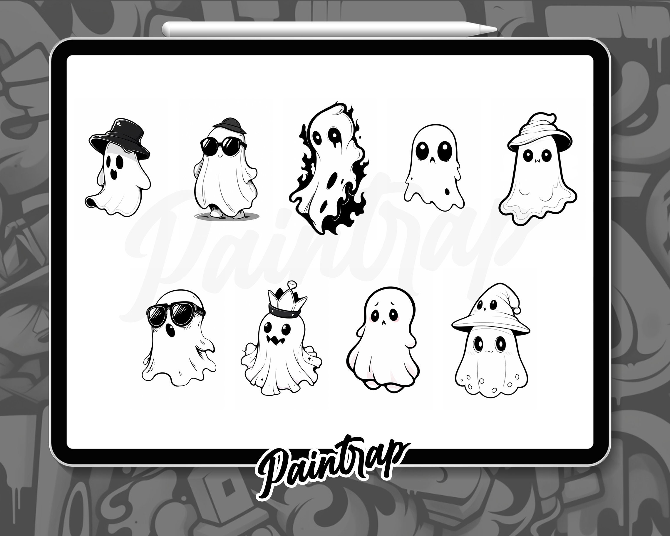 Ghost Stamp Brushes for Procreate 69 Ghost Vibes Stamp Brushes Pack ...