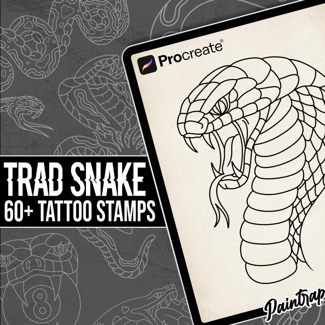 Traditional Snakes Tattoo Stamps for Procreate - Digital Download - Etsy