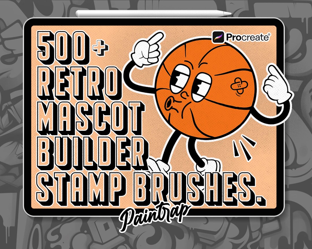 Retro Cartoon Character Creator Builder for Procreate Stamp Brush Set ...