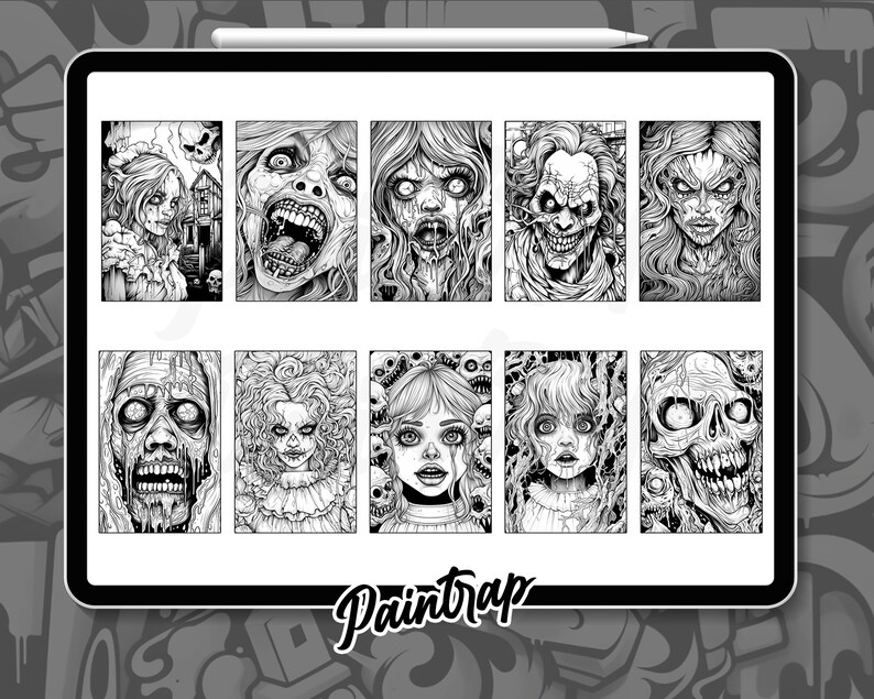 Horror Stamp Brushes for Procreate - 60 Horror Vibes Stamp Brushes Pack ...