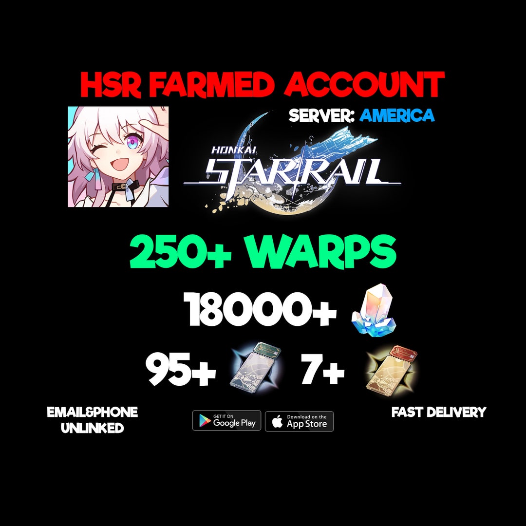 Honkai: Star Rail HSR Starter Reroll Account 18000 Stellar Jade,95 Star Rail Passes Farmed ...