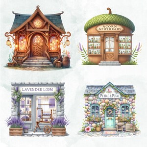 Fairy Shop Clipart Bundle, Fantasy Cottage Graphics (22 Pngs) - Etsy