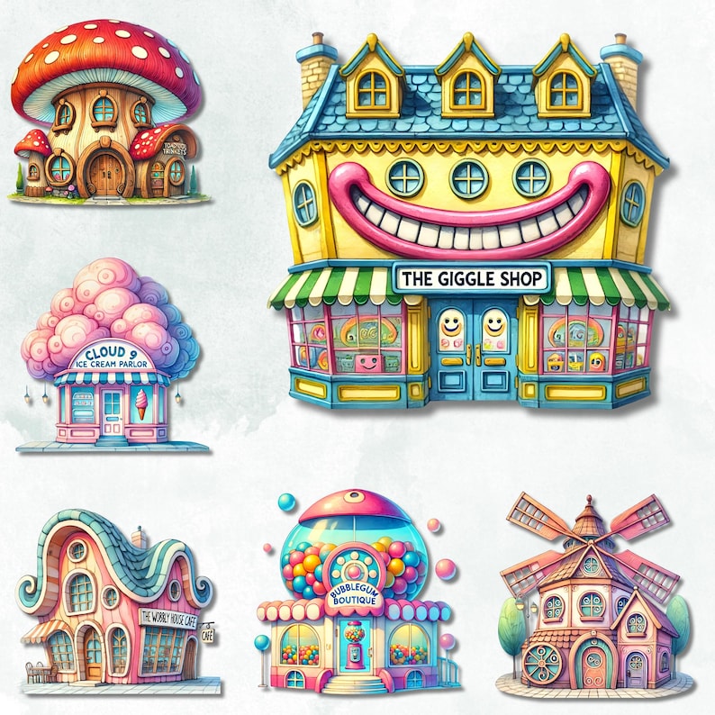Whimsical Store Clipart Bundle, Fantasy Candy Shop PNG (commercial Use ...