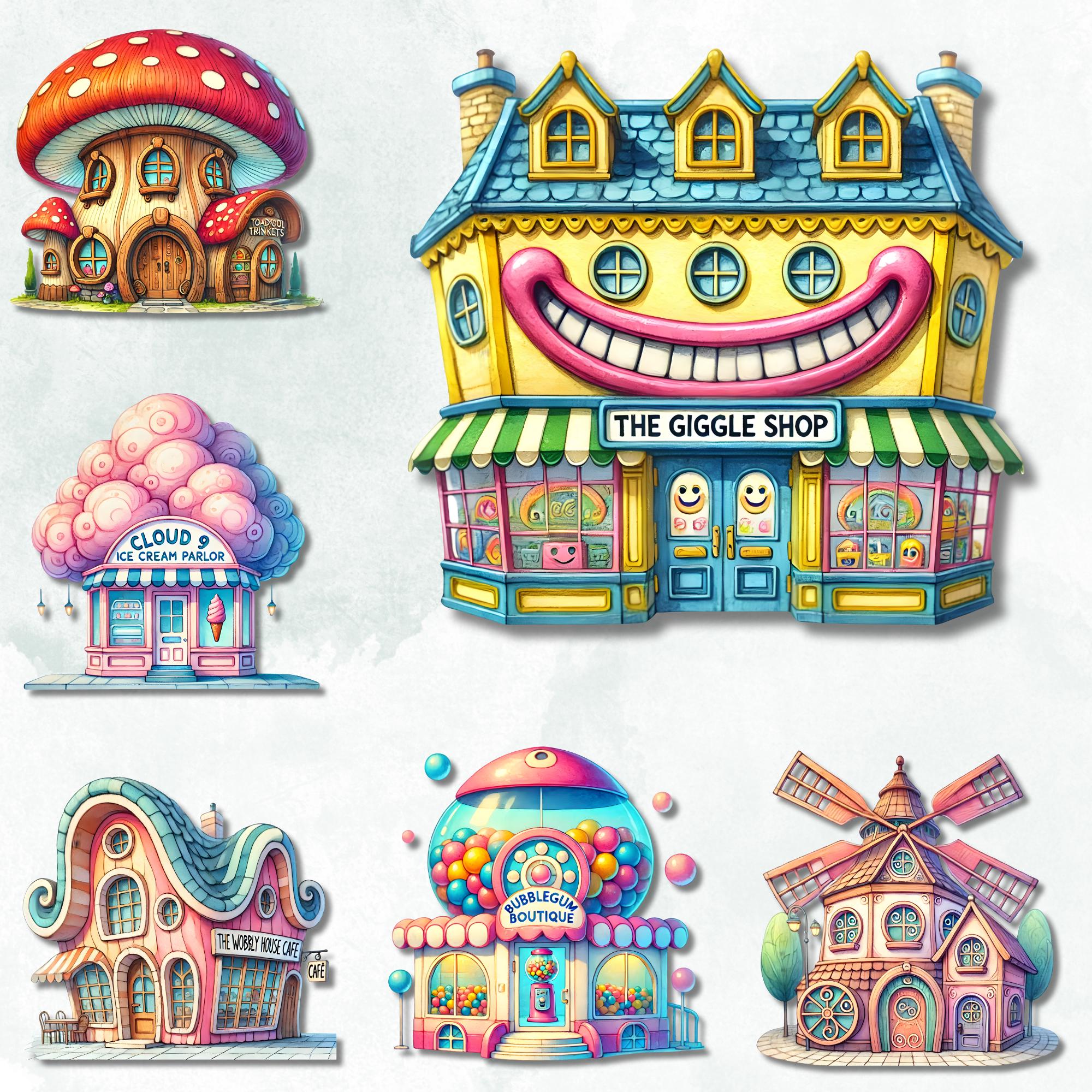 Whimsical Store Clipart Bundle, Fantasy Shop Clipart, Cute Candy Store ...