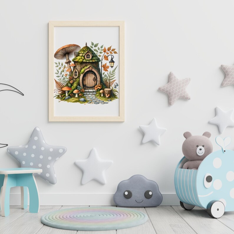 Mini Woodland Animal Huts Clipart Set - 9 Transparent PNG Images, Cute ...