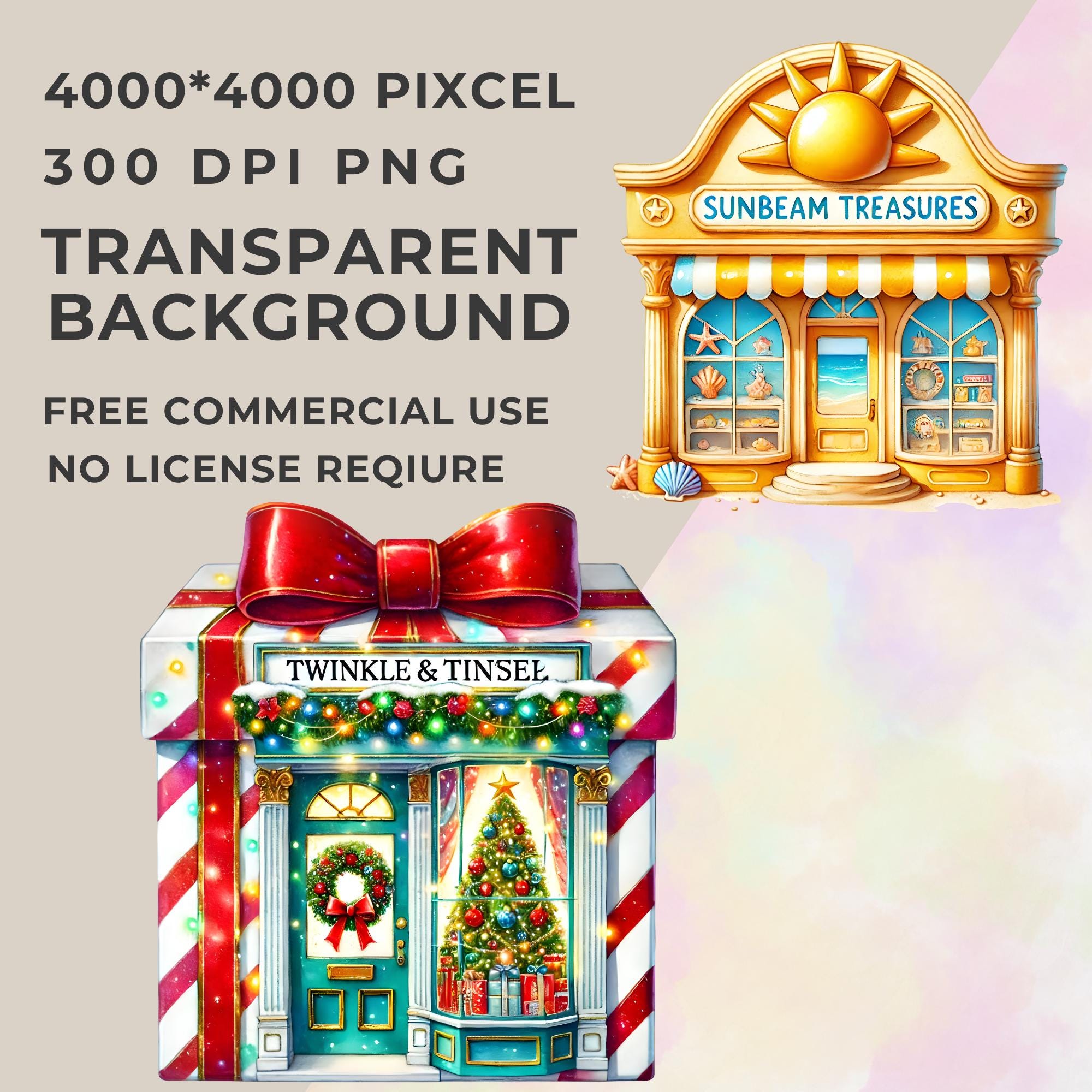 Whimsical Storefront Clipart, Fantasy Bookshop PNG (commercial Use) - Etsy