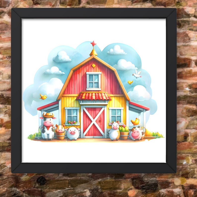 Whimsical Barn Shop Clipart Bundle, Farmhouse Market Truck PNG ...