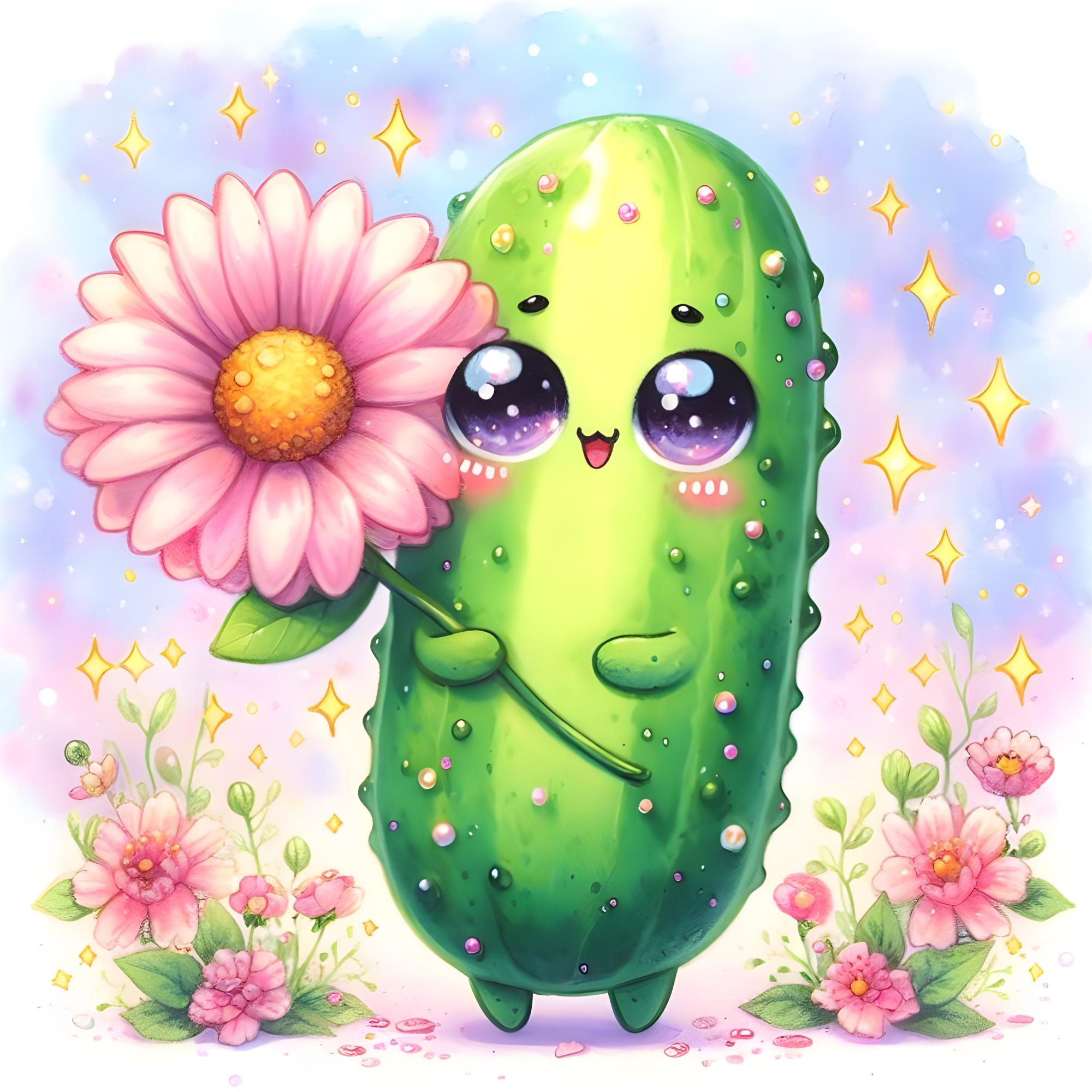 Kawaii Pickle Clipart Bundle | Romantic Veggie Art (PNG, 300 DPI) - Etsy