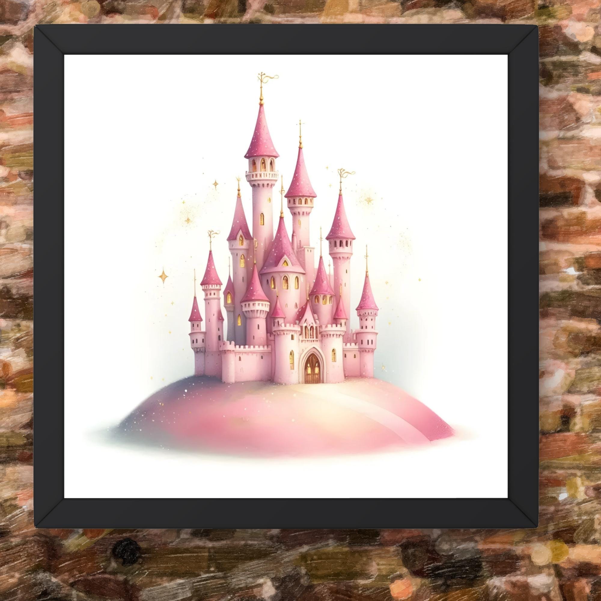 Fairy Tale Castle PNG | Pink Watercolor Fantasy Palace Clipart for ...