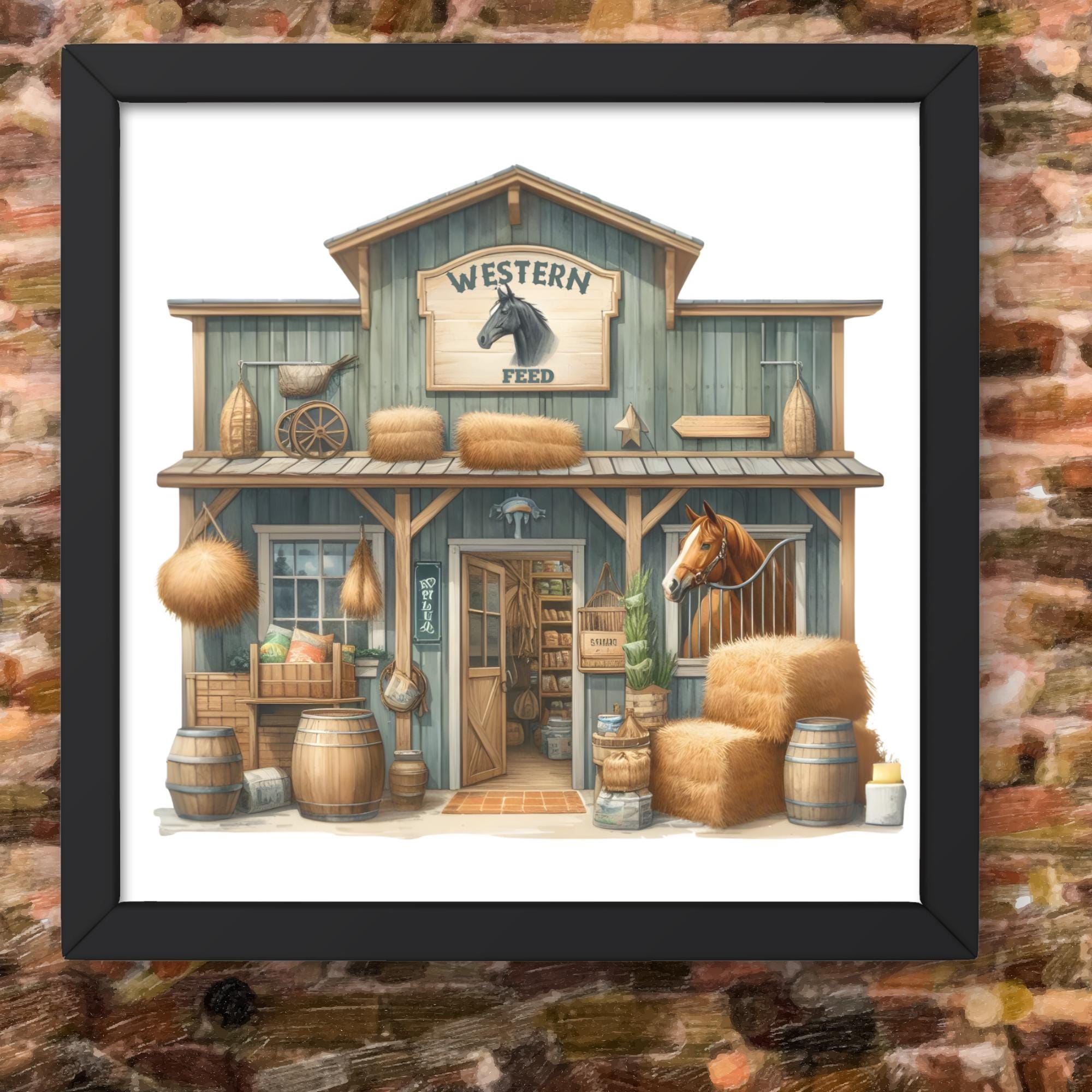 Western Shop Clipart PNG Bundle | Cowboy Store Illustrations ...