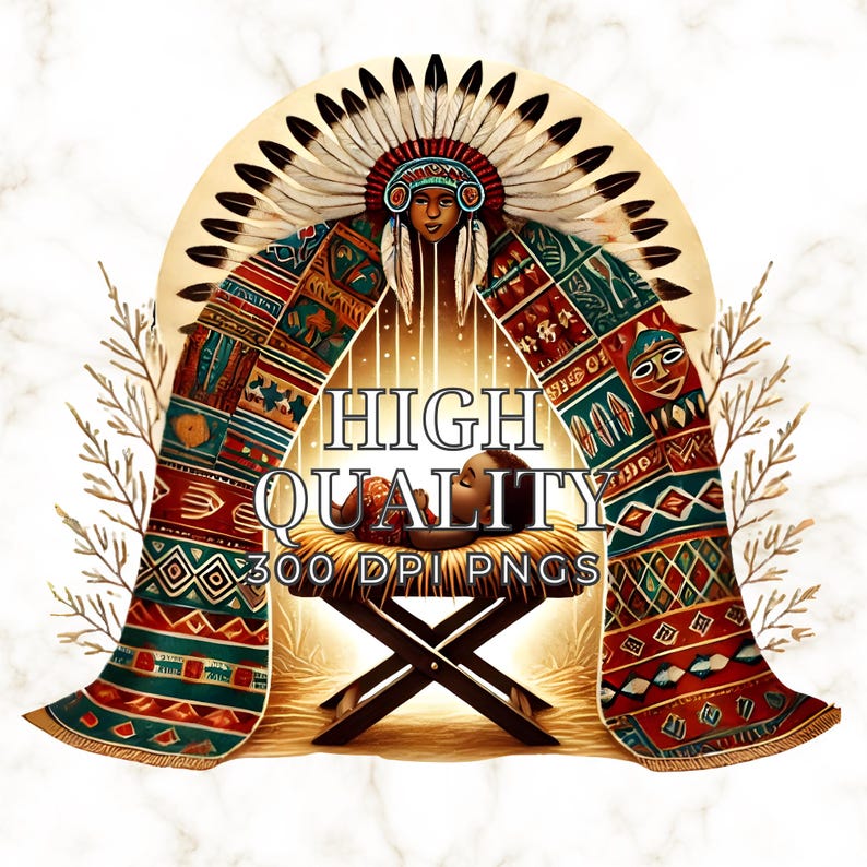 African American Nativity Clipart - Diverse Christmas Scene PNG ...