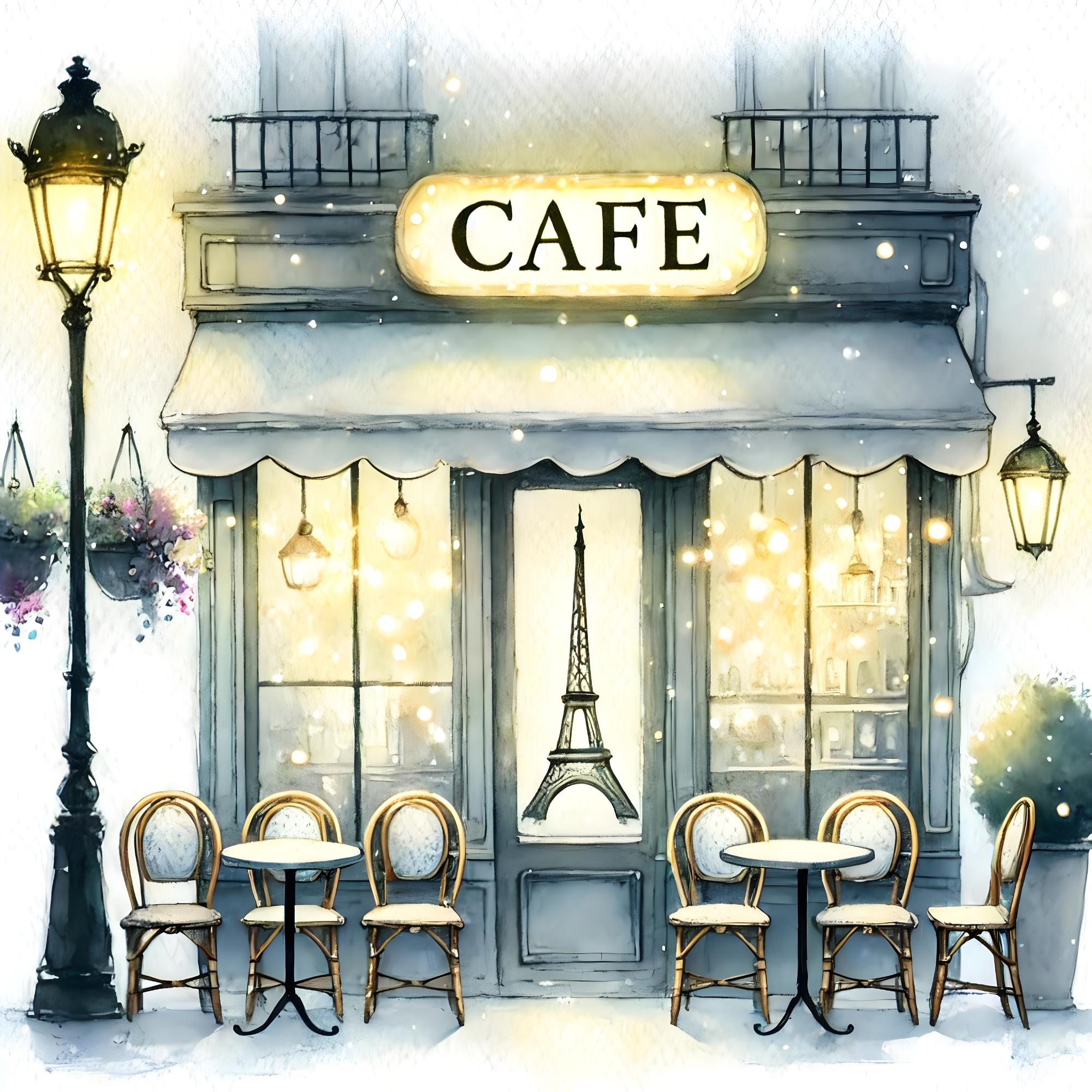 Vintage Parisian Cafe Print, French Bistro Wall Art (digital Download ...