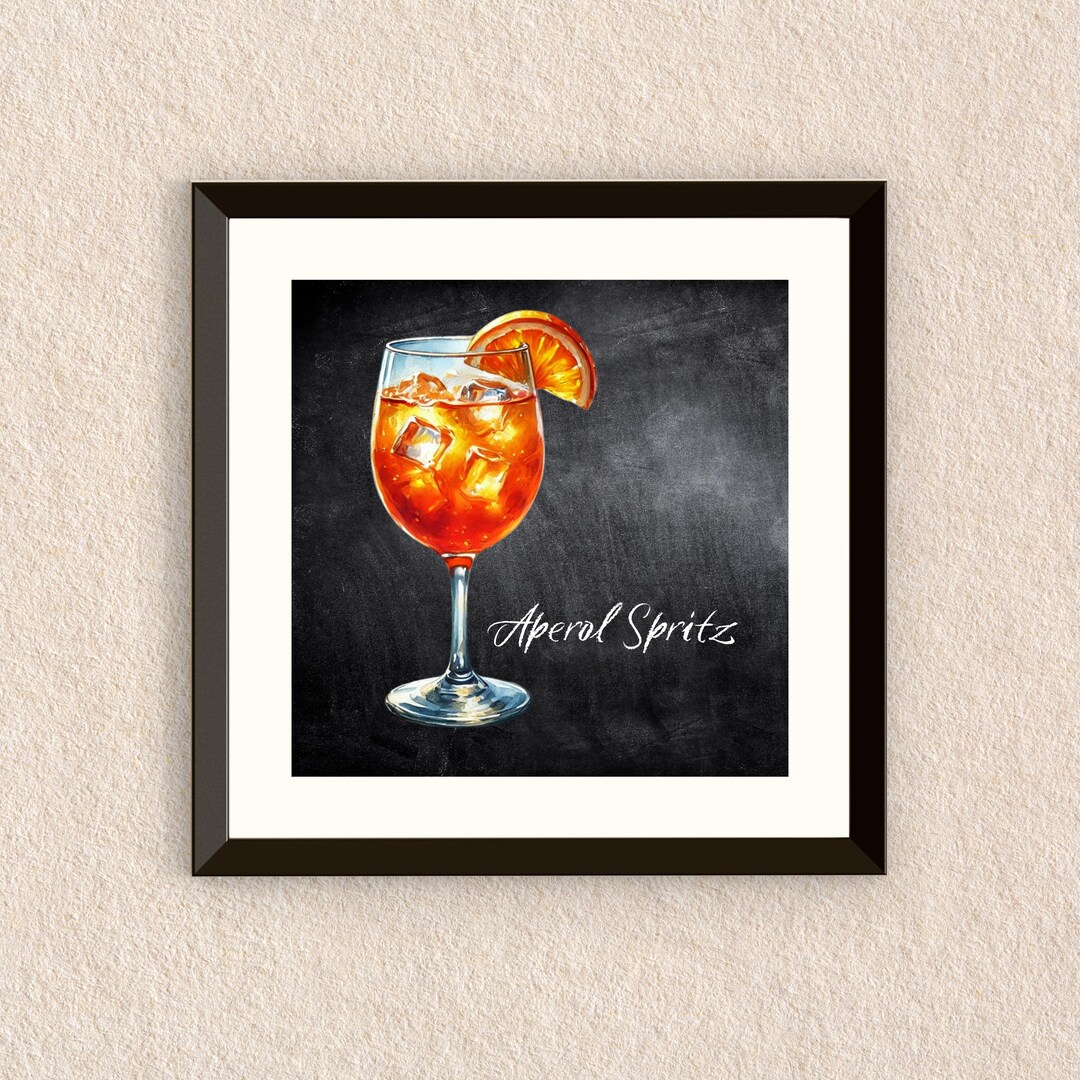 Aperol Spritz Recipe Sign Vibrant Wall Art for Home Bar Decor - Etsy