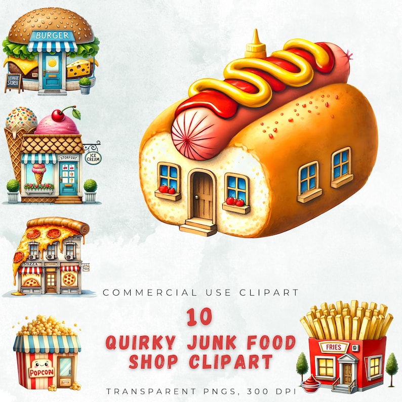 Retro Junk Food Shop Clipart Bundle – 90s Diner PNG (commercial Use) - Etsy