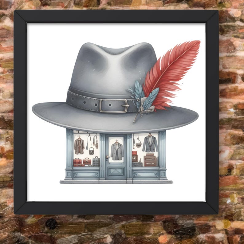 Whimsical Hat Shop Clipart Bundle With 29 Unique Fantasy Storefronts in ...