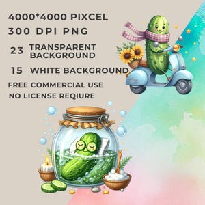 38 Quirky Pickle Cucumber Clipart Bundle | Funny Pickle Pngs ...