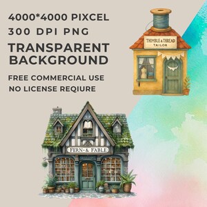 Cottagecore Shop Clipart Bundle | 36 Whimsical Fairy Tale Storefront ...