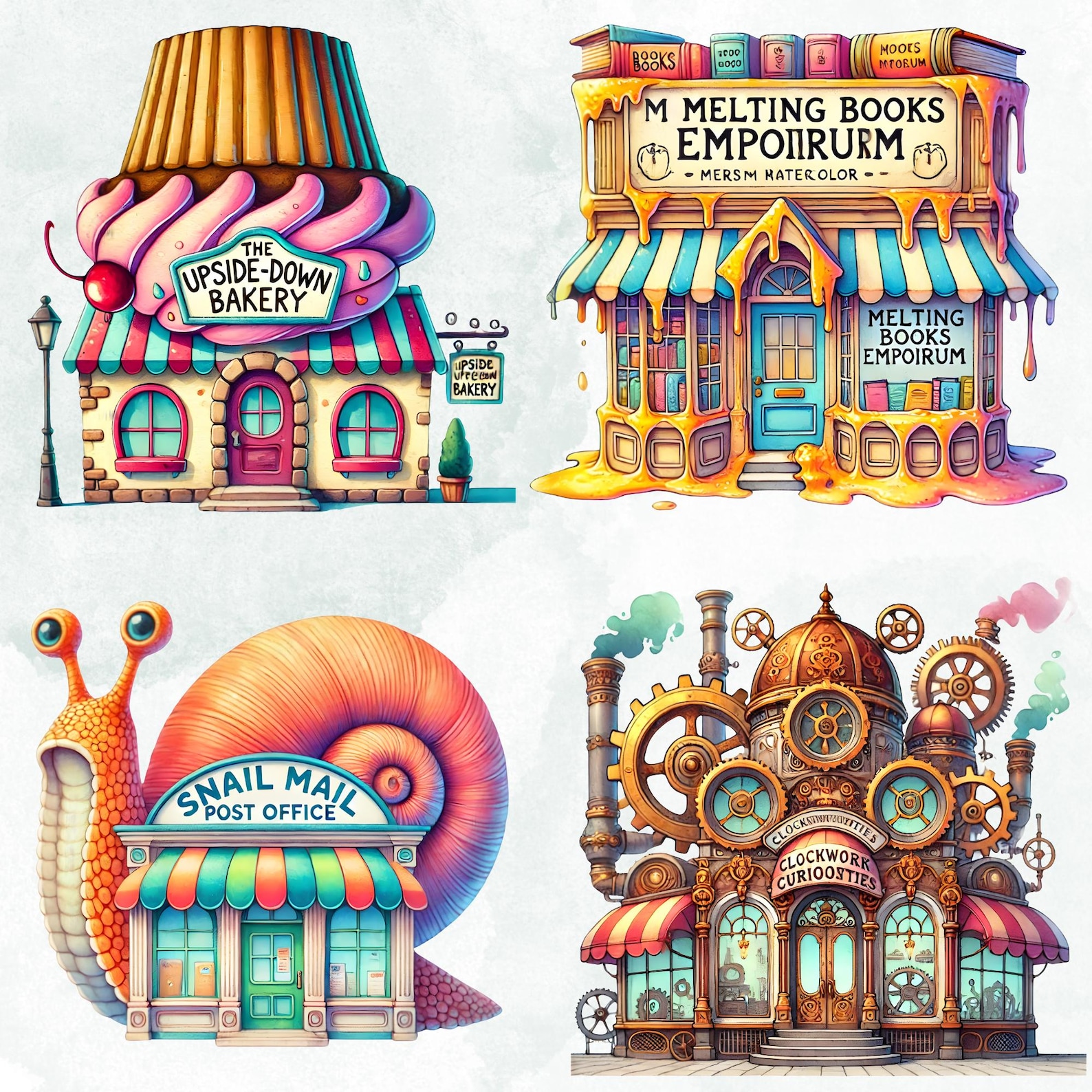 Whimsical Store Clipart Bundle, Fantasy Candy Shop PNG (commercial Use ...
