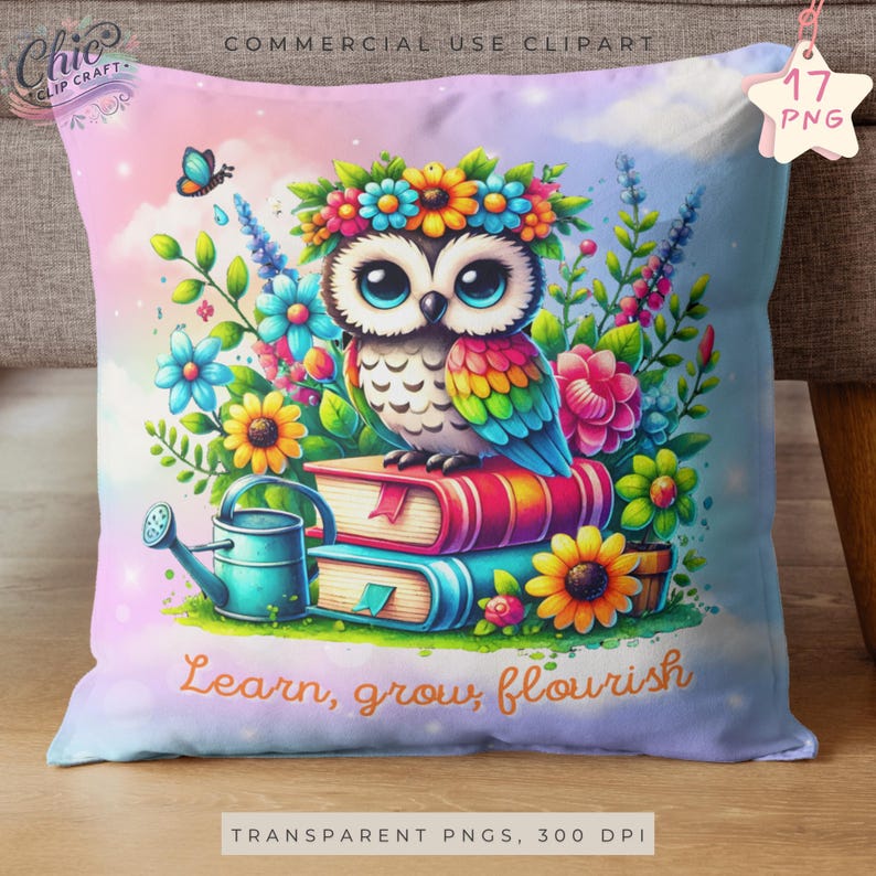 Quirky Whimsical Owl Clipart Set – Bookish Owls With Glasses, Cute ...